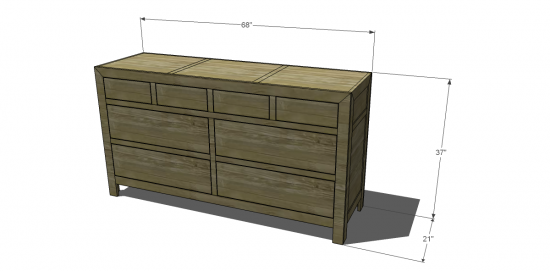Free DIY Furniture Plans to Build Pottery Barn Inspired Dawson Extra Wide Dresser The Design Confidential